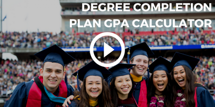 degree completion plan GPA calculator tutorial video - Liberty University Residential